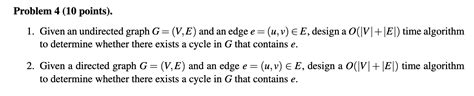 solved problem 4 10 points 1 given an undirected graph