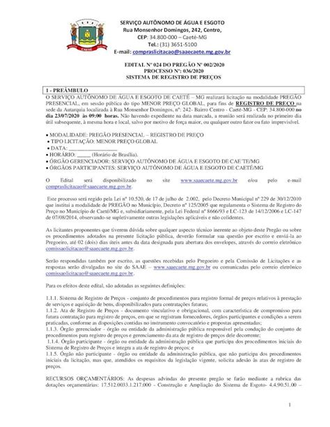 Pdf Servi O Aut Nomo De Gua E Esgoto Rua Monsenhor Munido De