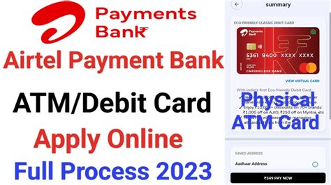 Airtel Payment Bank Physical Debit Card Apply Online Airtel Payment