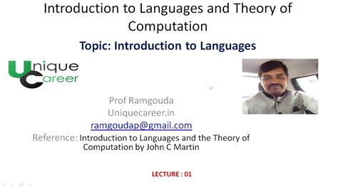 introduction to languages and the theory of computation part i youtube