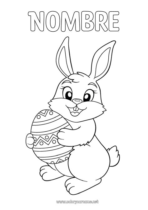 Nº de colorear 4019 Conejo Animales Huevos de Pascua