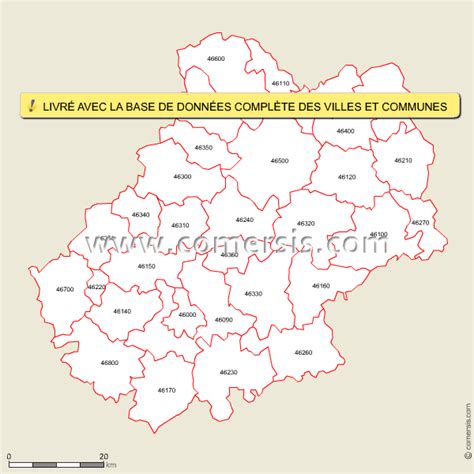 Carte Des Codes Postaux Du Lot