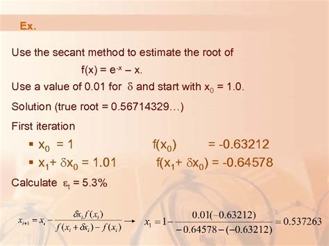 Numerical Methods Root Finding Secant Method Modified