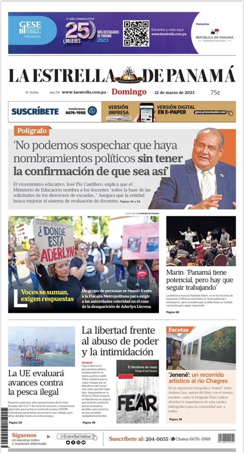 Nextpanama On Twitter Rt As Salazar Portadas Domingo Demarzo