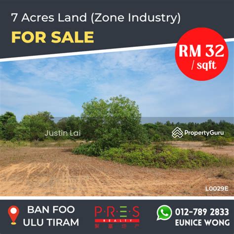Ban Foo 7 Acres Agricultural Land For Sale L0029E Ulu Tiram Johor