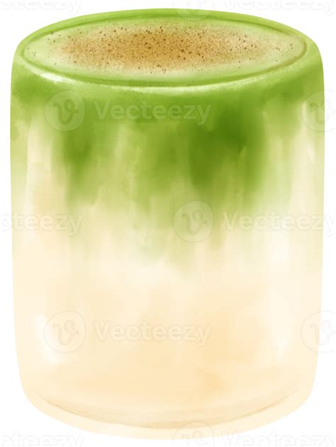 Matcha Latte Milk Tea Drink Watercolor 9695254 PNG