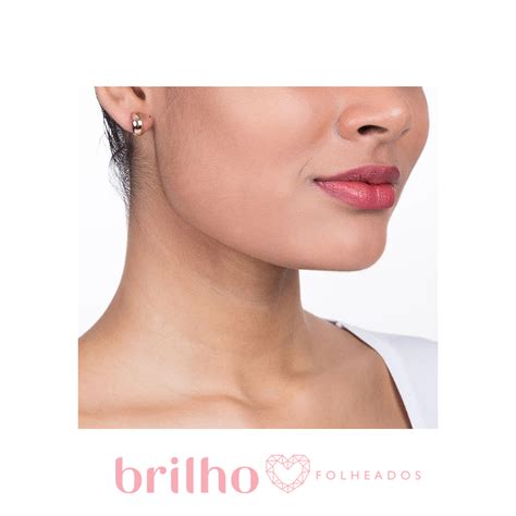 Brinco Meia Argola Larga Lisa E Pequena Joia Folheada Rommanel