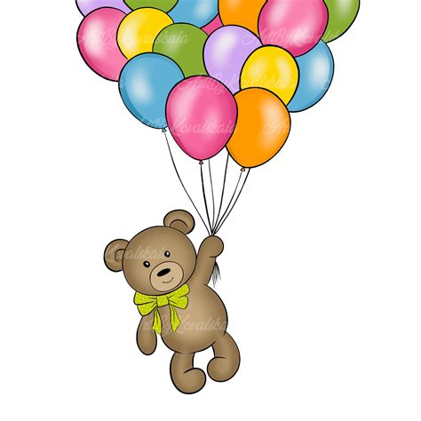 Teddy Bear Clipart Balloons Png Bear Png Baby Shower Etsy In