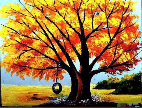Quadros Decorativos Pintura em Tela Paisagem Ipê Amarelo Elo7