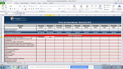 Como Usar A Planilha De Fluxo De Caixa Mensal LINK DA PLANILHA NA