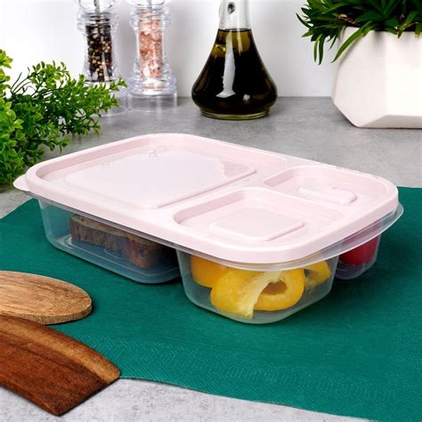 Pojemnik na żywność dzielony 3 częściowy z przegródkami lunchbox 1 15 l