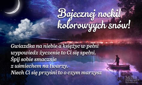 Kolorowych snów Ci życzę Na Dobranoc E kartki z życzeniami na