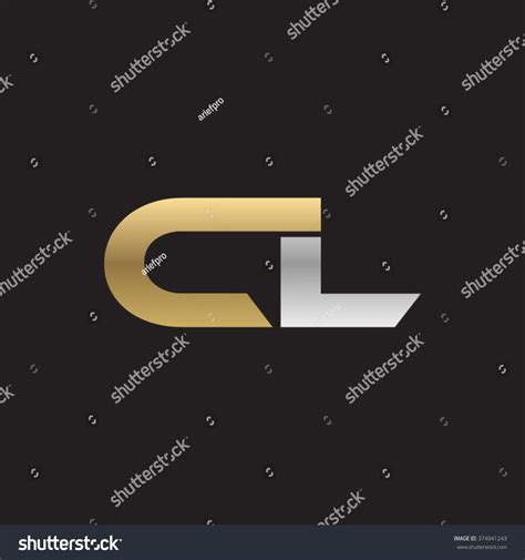 CL Company Linked Letter Logo Golden Silver Royalty Free Stock Vector