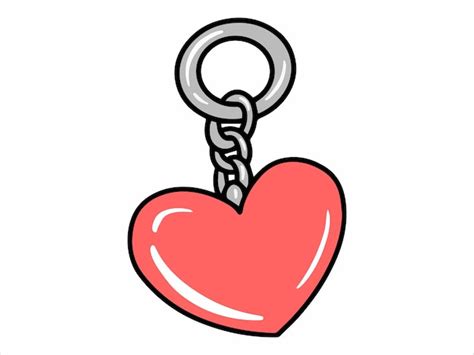 Ilustración de llavero de corazón Vector Premium