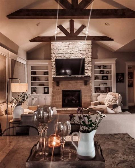Dark Wood Vaulted Ceiling And Stone Fireplace Soul Lane