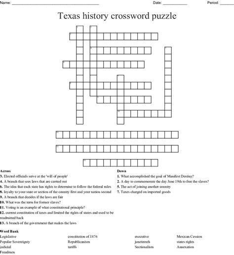 Printable History Puzzles Printable Crossword Puzzles Us History