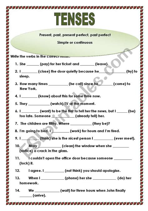 Tenses English Grammar Exercises
