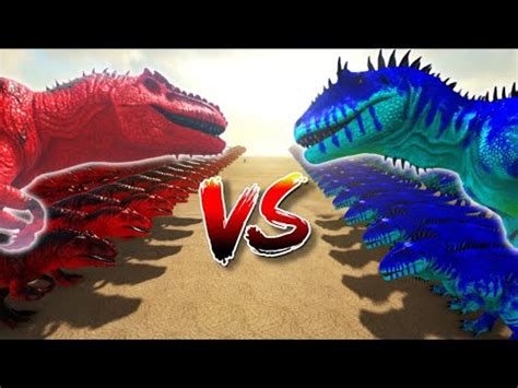 100 Giga Vs 100 Carcha Dino Vs Dino Ark Survival Evolved YouTube