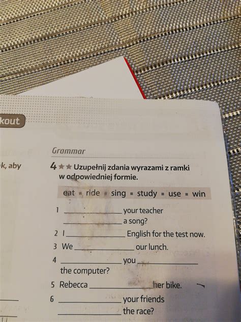 Uzupe Nij Zdania Wyrazami Z Ramki W Odpowiedniej Formie Brainly Pl