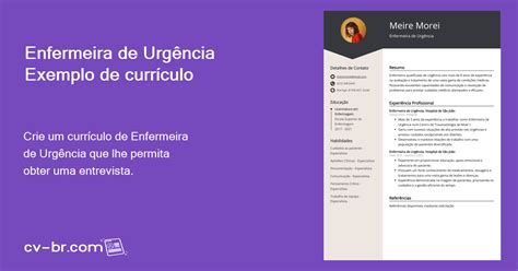 Exemplo De Curr Culo De Enfermeiro De Urg Ncia Guia Gratuito