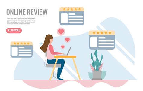 Customer Review Online Concepts With Character Creative Flat Design For