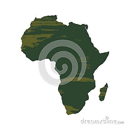 Map Of Africa Sign Silhouette World Map Globe Vector Isolated Color