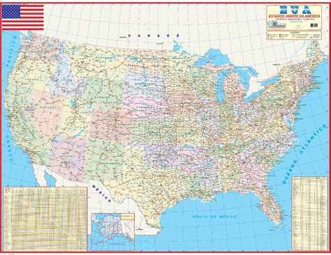 Mapa Dos Estados Unidos Completo