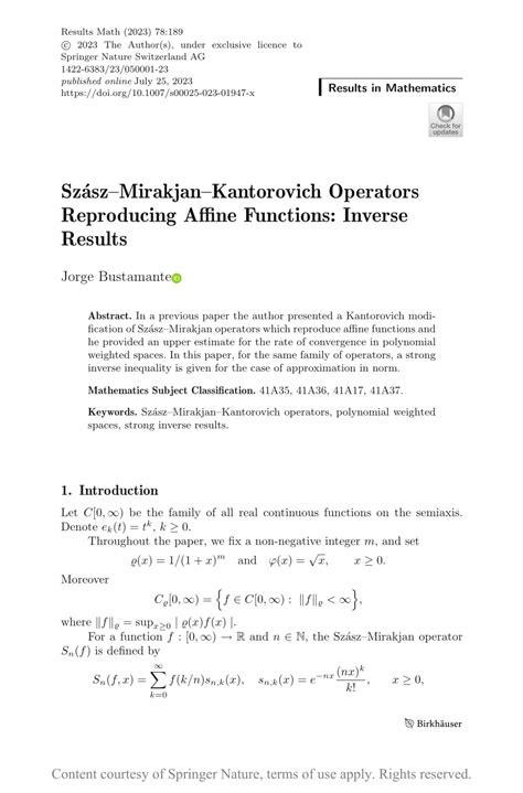 szász mirakjan kantorovich operators reproducing affine functions inverse results