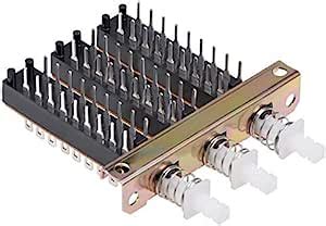 Schalter Taster Verriegelung Klavier 6PDT 18 Polig 3 Reihig Amazon De