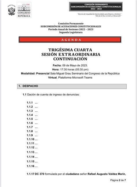 Subcomisi N De Acusaciones Constitucionales On Twitter La Presidenta