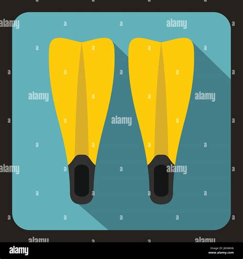 Flippers For Diving Icon Flat Style Stock Vector Image Art Alamy