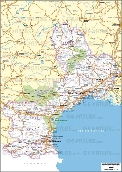 Carte du Languedoc Roussillon Plusieurs carte de la région