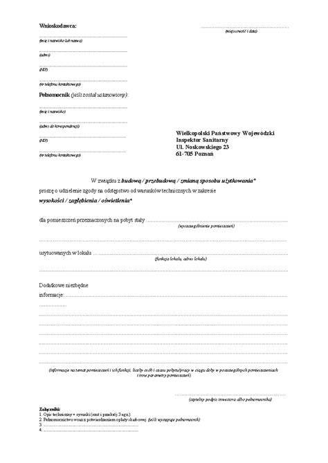 Wzór wniosku o udzielenie zgody na odstępstwo Prawo Budowlane