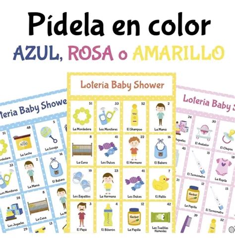 Kit Imprimible Loteria Baby Shower Niño Con 70 Tablas Oferta en venta