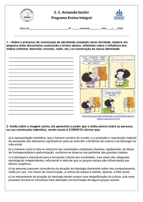Atividades De Sociologia 3 Ano Ensino Medio Gabarito EDUCA