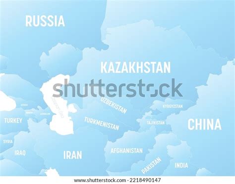 Central Asia Detailed Political Map Lables Stock Vector Royalty Free