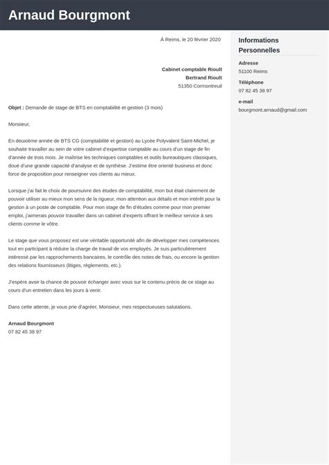 Lettre De Motivation Type Bts