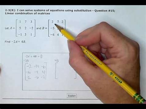 ALEKS Linear Combination Of Matrices Example 1 BR YouTube