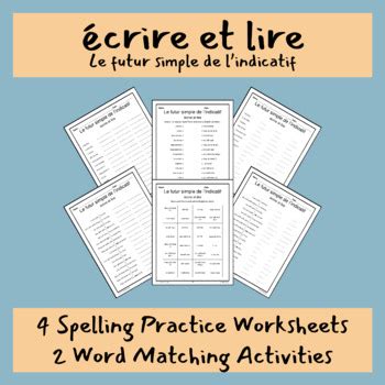 French Word Exercises Le futur simple de lindicatif écrire et lire