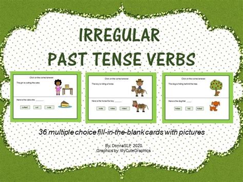 Irregular Past Tense Verbs Teaching Resources