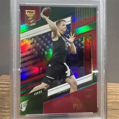 2022 Panini Donruss Elite Rookies Green 185 Brock Purdy RC For
