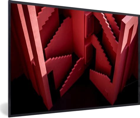 Fotolijst Incl Poster Roze Architectuur Trappen 30x20 Cm