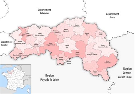 Carte des cantons du département de l Orne