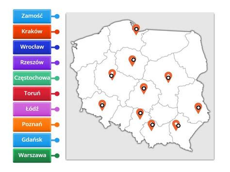 Mapa Polski Rysunek Z Opisami