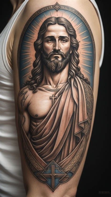 Jesus Christ Drawing Jesus Drawings Half Sleeve Tattoos For Guys
