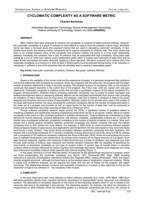 pdf cyclomatic complexity as a software metric