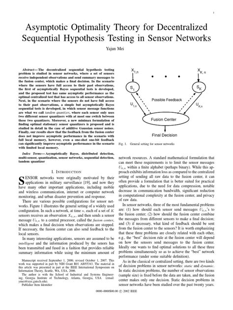 asymptotic optimality theory for decentralized sequential hypothesis testing in sensor networks