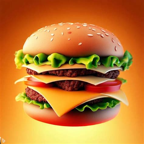 Premium Photo D Rendering Of Delicious Cheese Burger