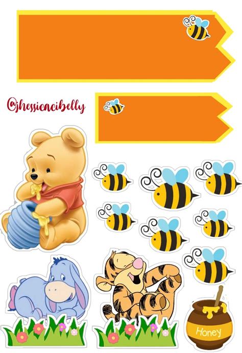 Topo De Bolo Topper URSINHO POOH Cortado Colado Envio Imediato