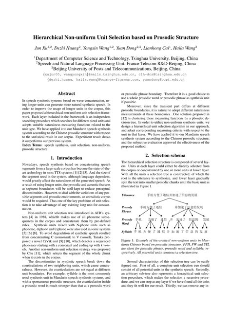pdf hierarchical non uniform unit selection based on prosodic structure